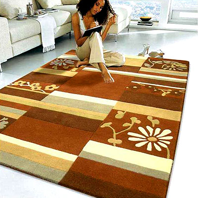 Brown Shaded Designer Hand-Tufted Carpet - Indian Products